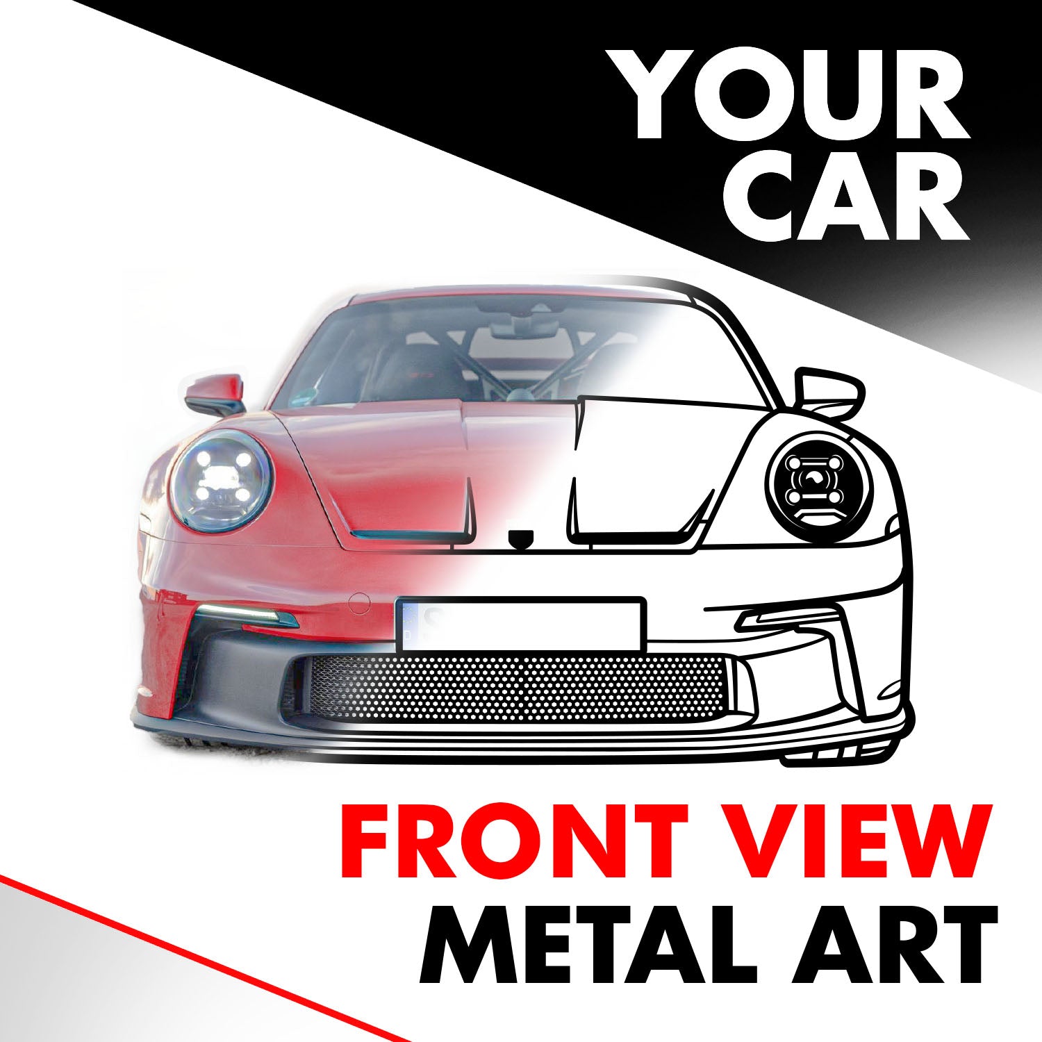 Your Personalized Car Front View Metal Wall Art - MT1380 – Enova Art