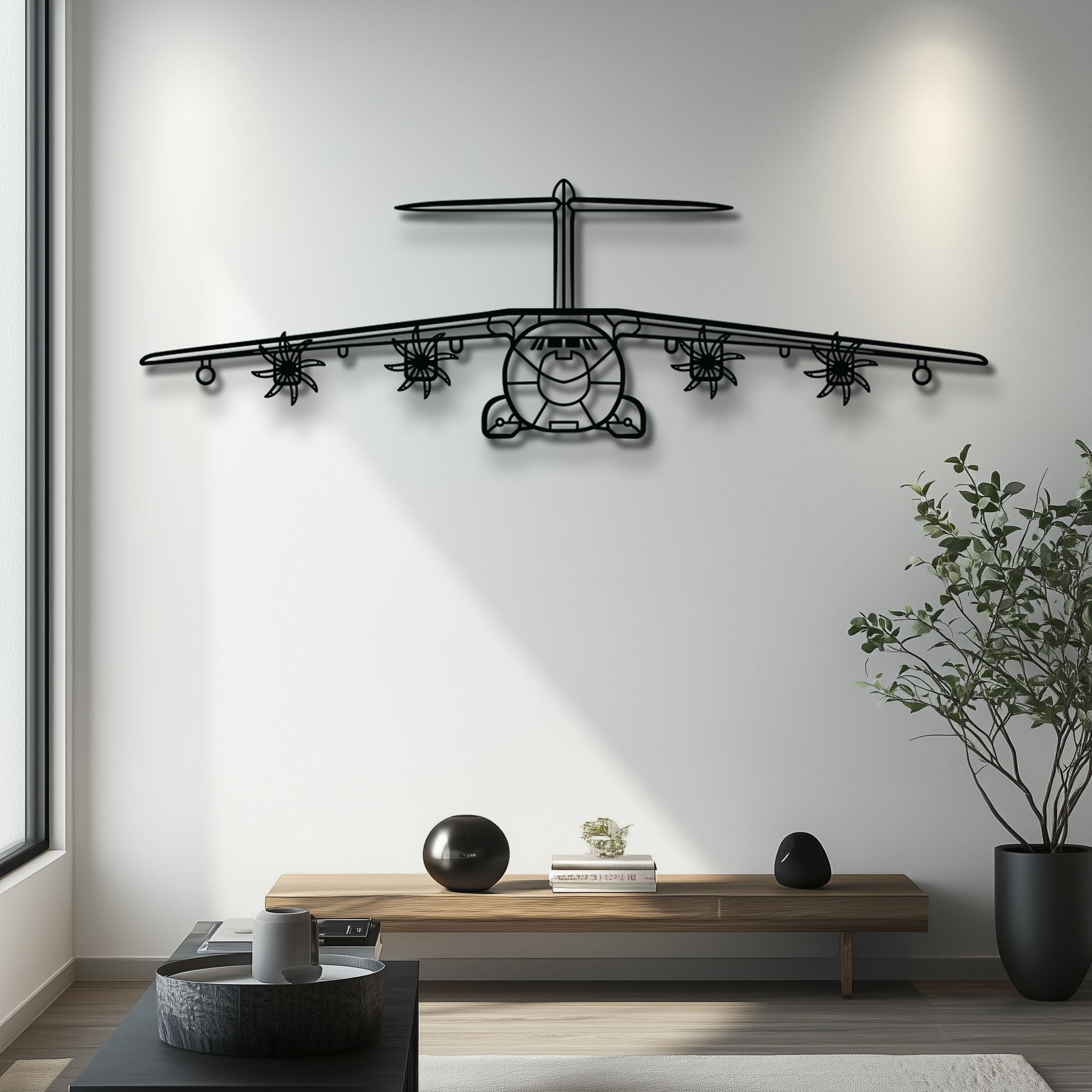 Airbus A400M Atlas Military Transport Metal Wall Art with Rotating Pro ...